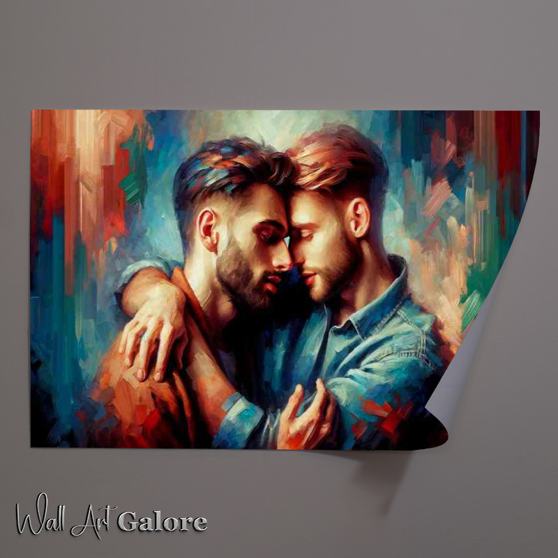 Buy Now: Artistic Representation of Romantic Male Couple | Wall Art Galore